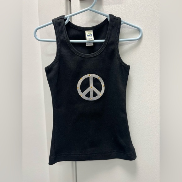 Kavio | Shirts & Tops | Kavio Girl Black Ribbed Tank With Embellished ...